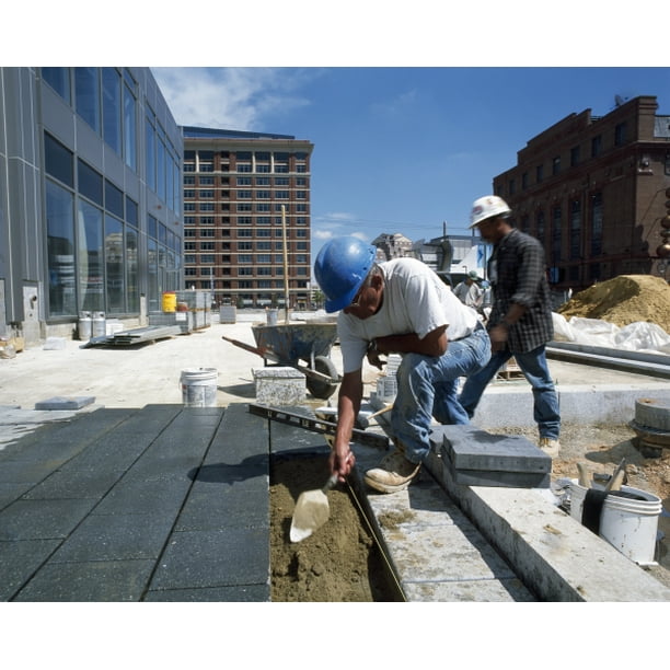 Print: Construction Workers On The Job, circa 1980 - Walmart.com