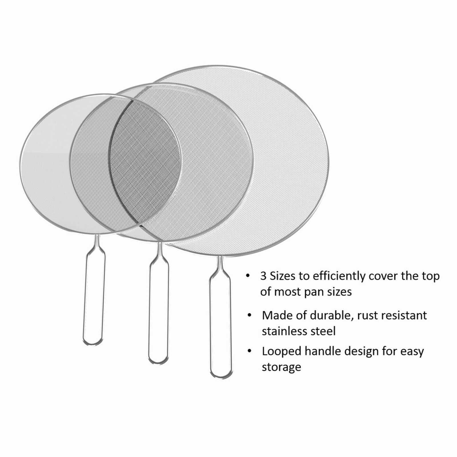 Set of 3 Splatter Screens Splash Guards Grease Catcher Stove Saver 3 ...