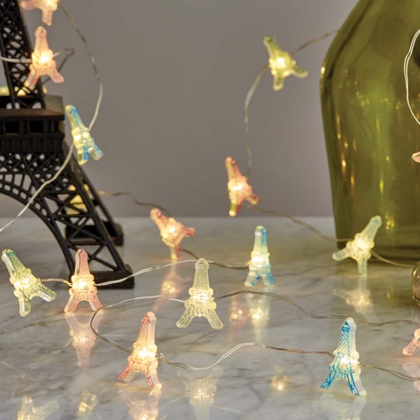 Mainstays 6ft Eiffel Tower Indoor LED Fairy String Lights with Battery ...