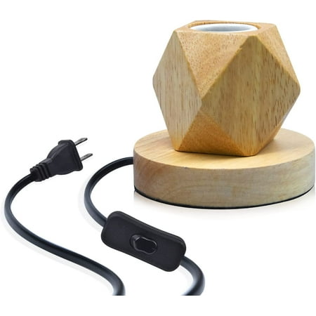 Klarlight Wooden E26/E27 Table Lamp Base, Vintage Wooden Base Desk Lamp ...