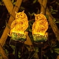 2 Pack Owl Figure Solar LED Lights,Resin Garden Waterproof Decorations ...