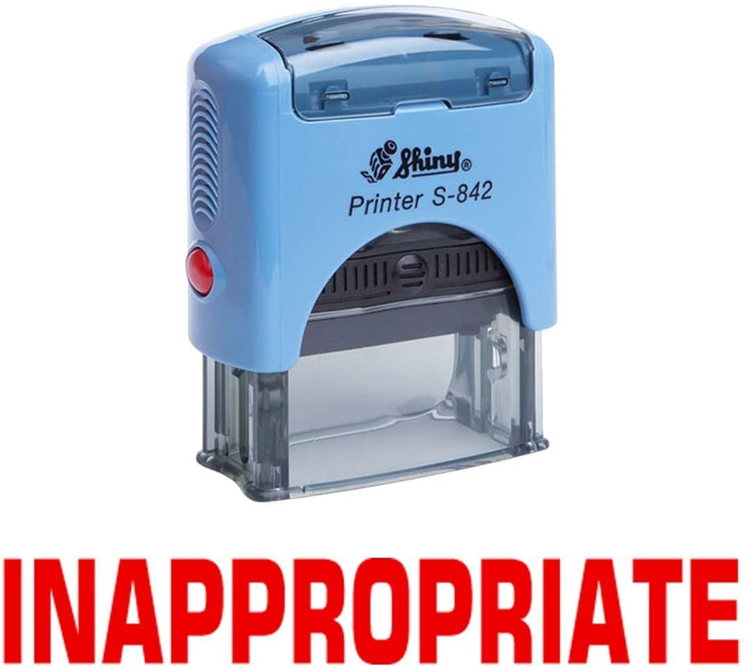 INAPPROPRIATE Office Stationary Custom Shiny Stamp Self Inking Rubber ...