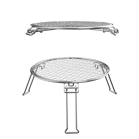 jovati Stainless Steel Camping Cookware Folding Grill, Stainless Steel ...