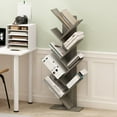 TREE Book Shelf, 9-Tier Bookshelf, Tree Bookcase with Angled Open Shelf ...