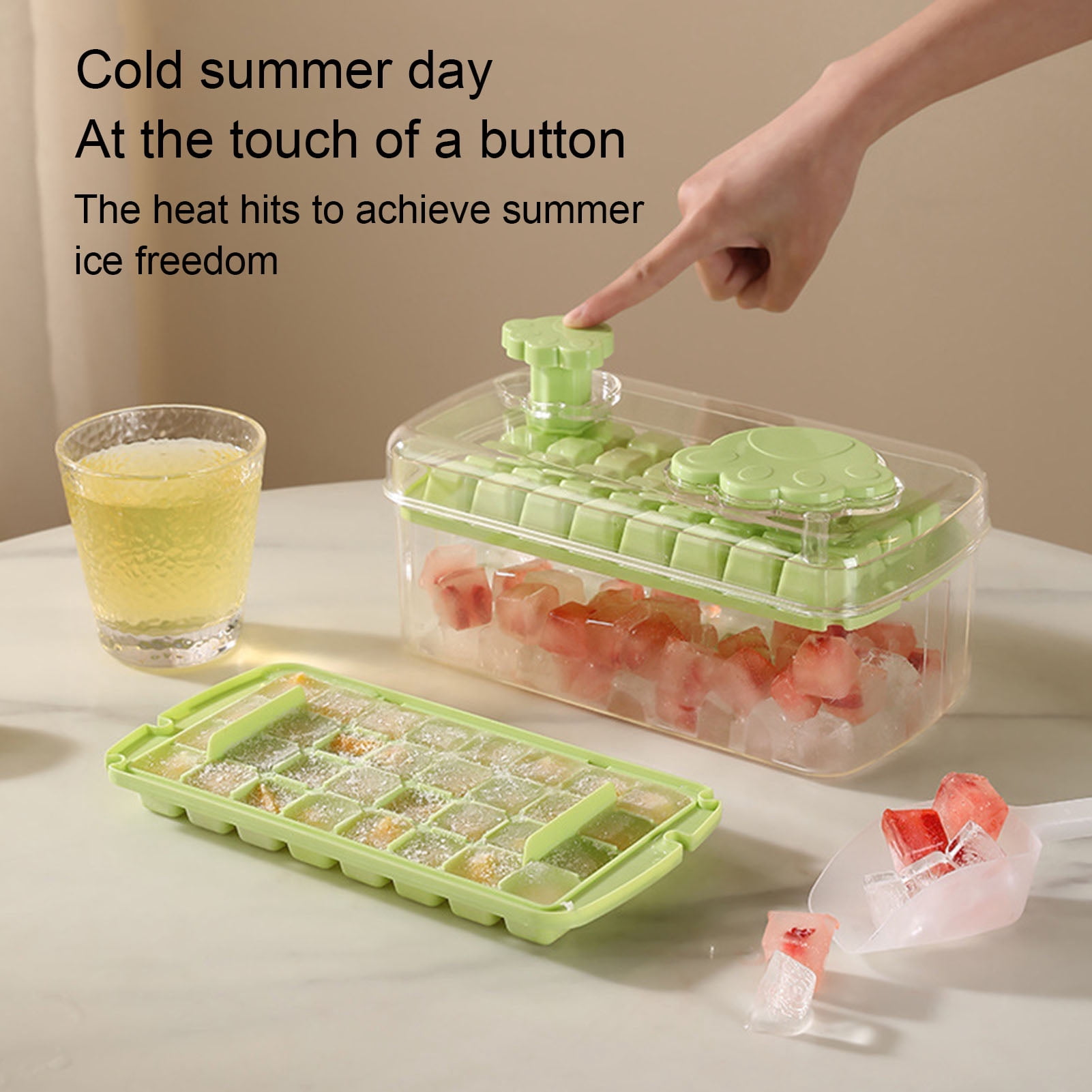 One Key Deicing Ice Cube Mold - Easy to Demould - Transparent Large ...