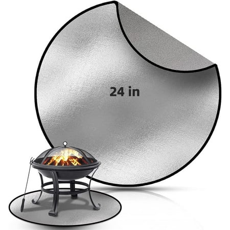 TILIYHELLO 61cm Round Fire Pit Mat, Fire Retardant Under Grill Fire Pit ...