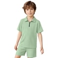 CONROSES Baby Boys Summer Outfit Set Solid Color Short Sleeve Polo ...