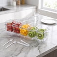 5 Compartment Condiment Server Caddy,Transparent Plastic Ice Fresh ...
