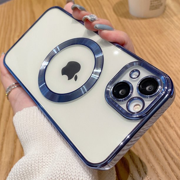 Dteck MagSafe Compatible Clear Case for iPhone 13 Pro Max, Slim Plating Transparent PC Cover ...