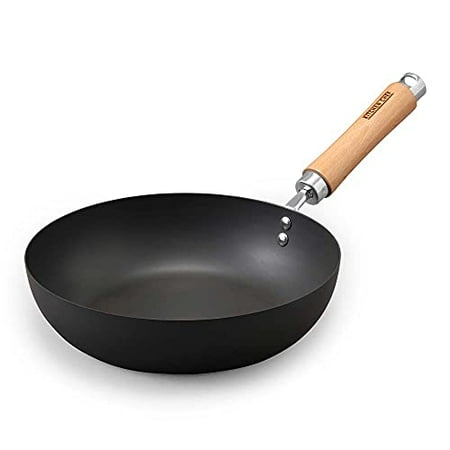 Iris Ohyama Frying Pan Iron Wok Deep Frying Pan 28cm IH Compatible ...