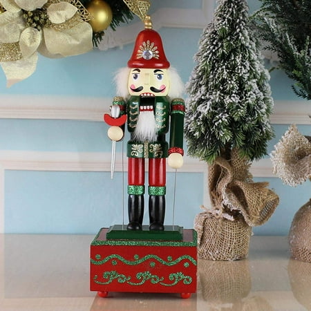 Wooden Nutcracker Soldier Decoration, Christmas Music Box Nutcracker ...