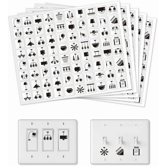 600 Pcs Light Switch Sticker Labels 33 Designs Transparent Switch ID ...