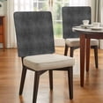 Chair Covers Set of 4 Black Leather Chair Slipcover Protector Stretch ...