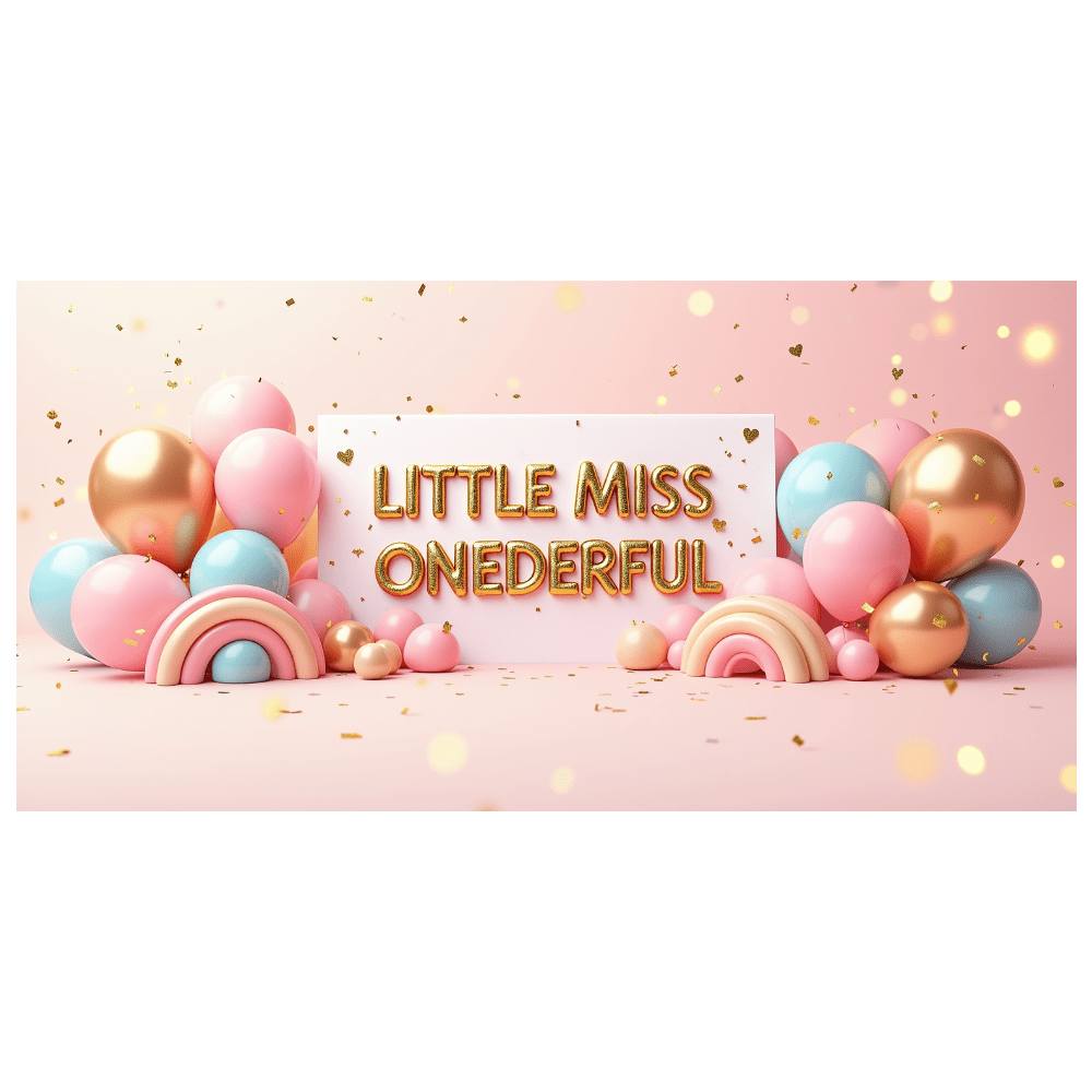 Click here for Yezdix Pink And Gold Balloon Themed Backdrop Banne... prices