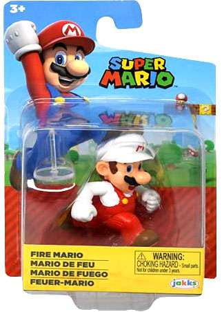 World of Nintendo Super Mario Fire Mario Mini Figure (Running, Red ...