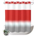 No Hook Shower Curtain with Built-In Rings, Gradient Red Washable ...