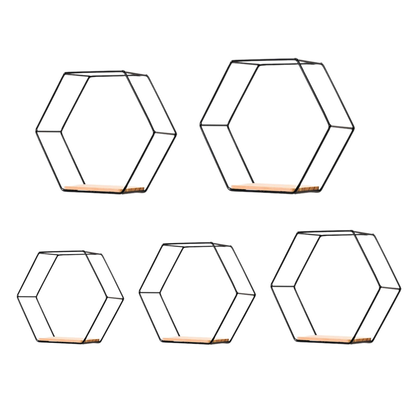 Click here for Yuksok 5 Pieces Hexagon Iron Wall Mount Shelves Be... prices