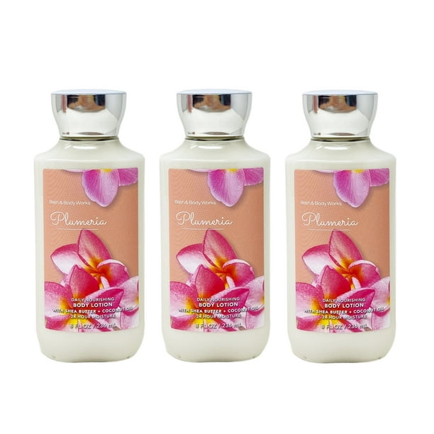 Bath And Body Works Plumeria 3 Piece Daily Nourishing Body Lotion Value