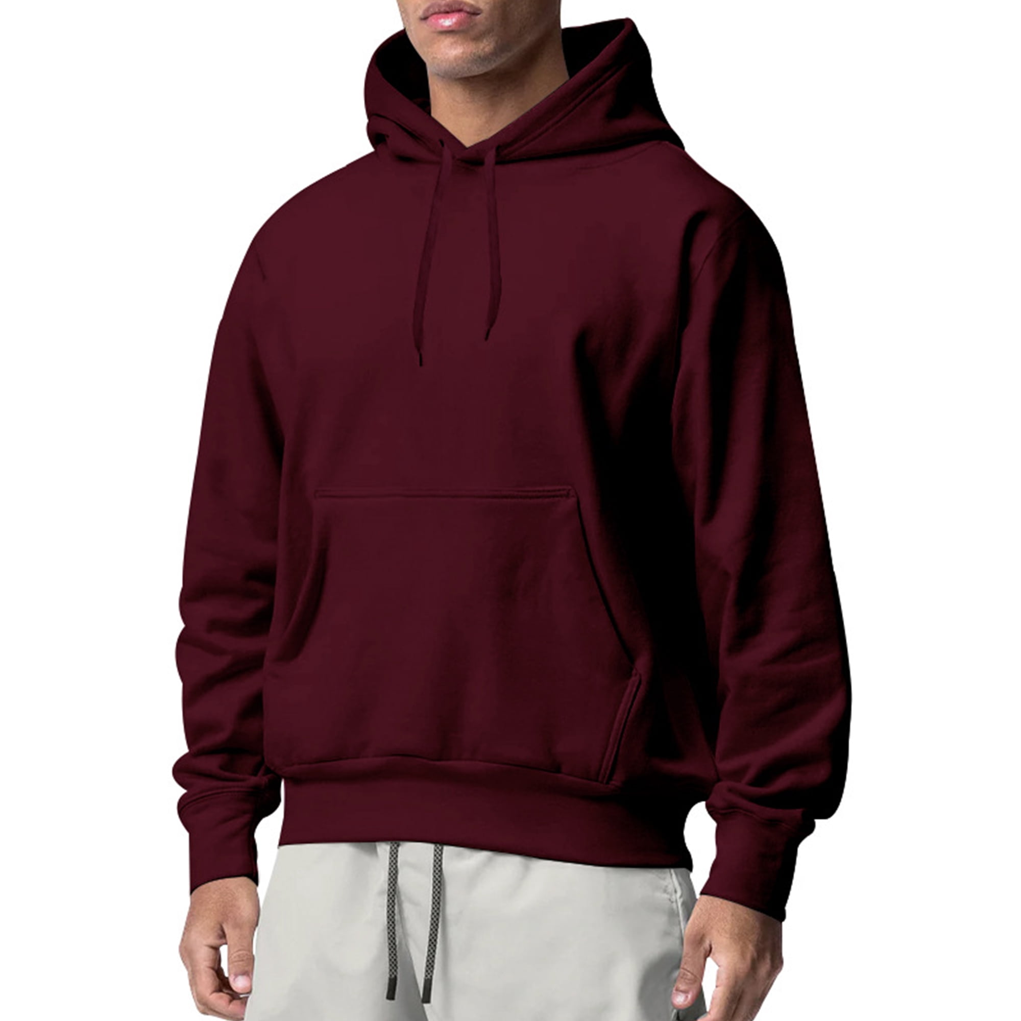 Click here for Avamo Mens Sweatshirts Solid Color Hooded Sweatshi... prices
