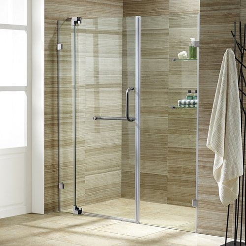 Vigo 66 Frameless Shower Door 3 8 Clear Glass Brushed Nickel