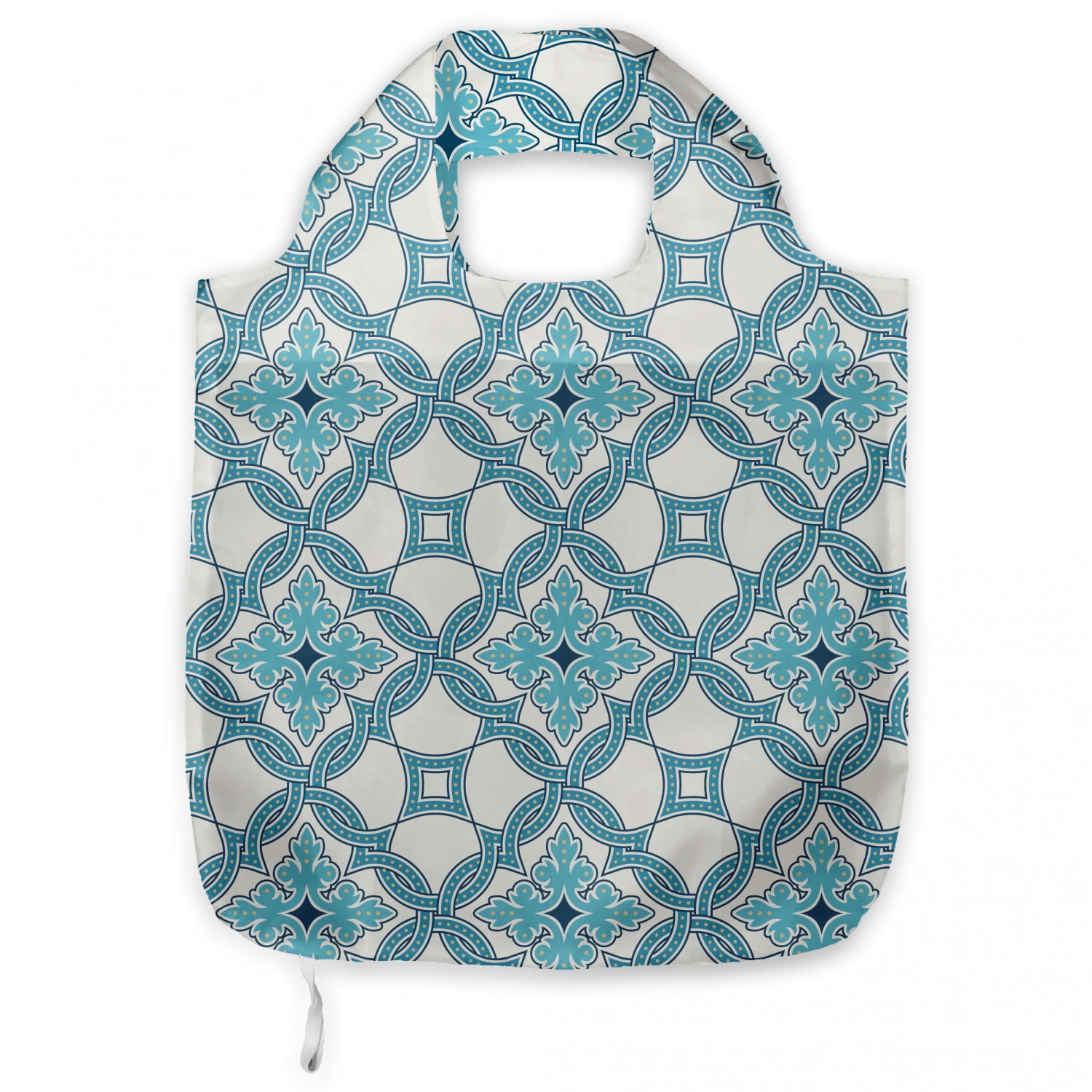 Orient Reusable Market Bag, Ethnic Middle Eastern Flower Leaf Scrolling ...