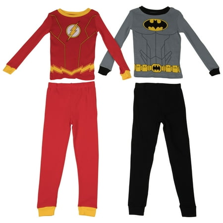 Batman and The Flash Cosplay 4-Piece Boys Pajama Set-Size 6 | Walmart ...