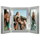 Americanflat Hinged 3 Photo Frame in Nickel Color MDF - Desk Photo ...
