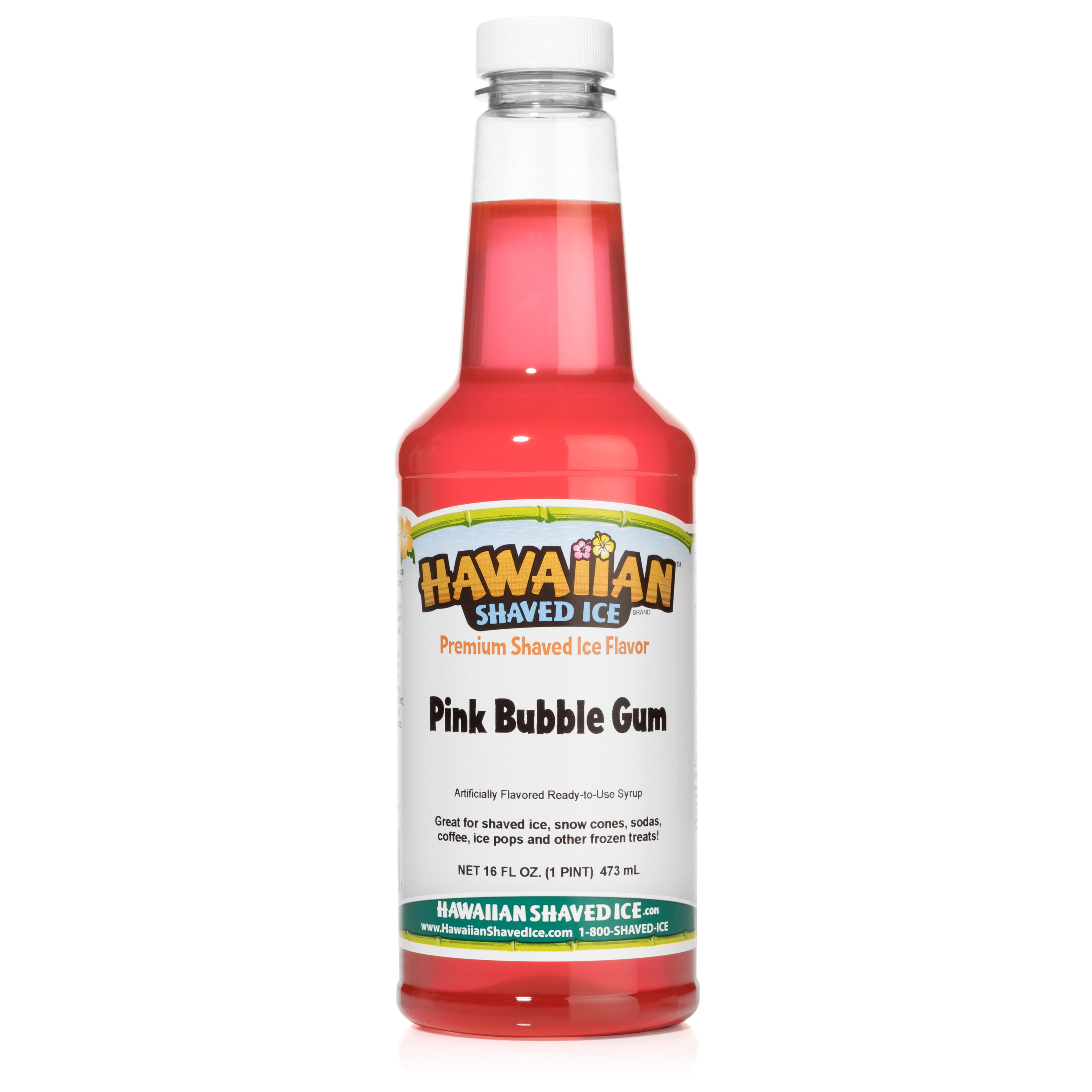 Hawaiian Shaved Ice Snow Cone Syrup Pink Bubble Gum Pint