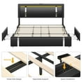 Homfa Queen Size LED Bed Frame with Underneath Storage, USB Ports ...