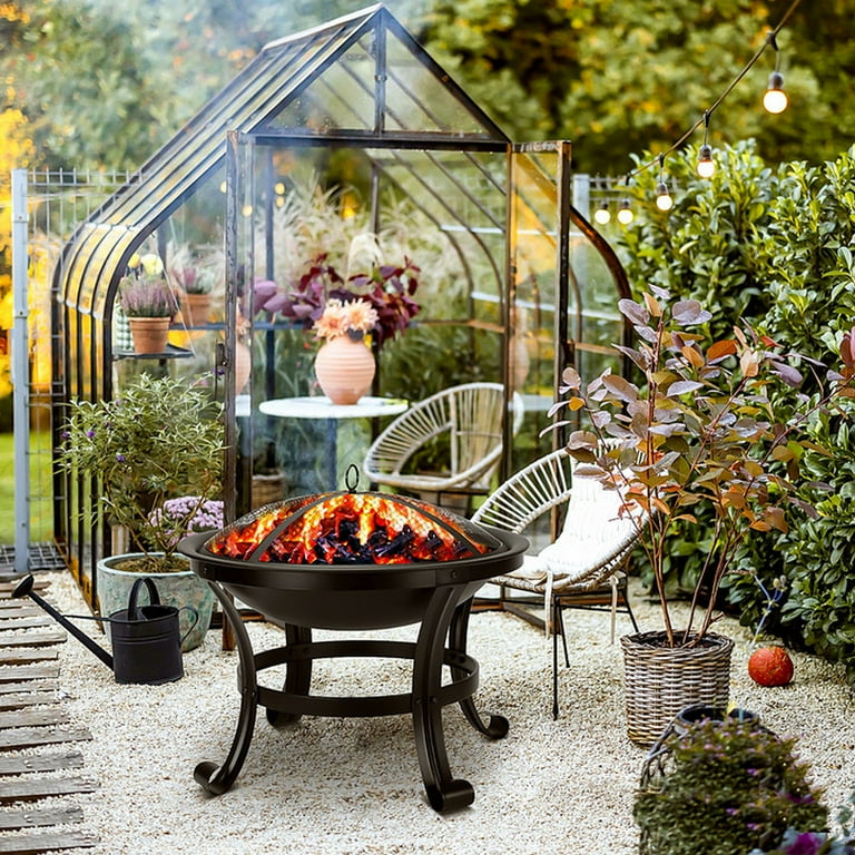 Backyard Fire Pit Walmart Segmart 22" Round Fire Pit, Curved Iron