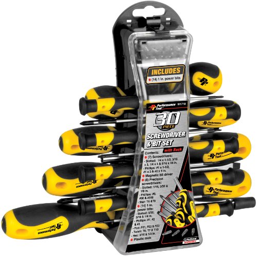 Performance Tool W1718 Screwdriver Set with Rack, 30-Piece - Walmart.com
