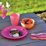 Youngever 54 pcs Plastic Kids Dinnerware Set of 9 in 9 Peach Colors ...