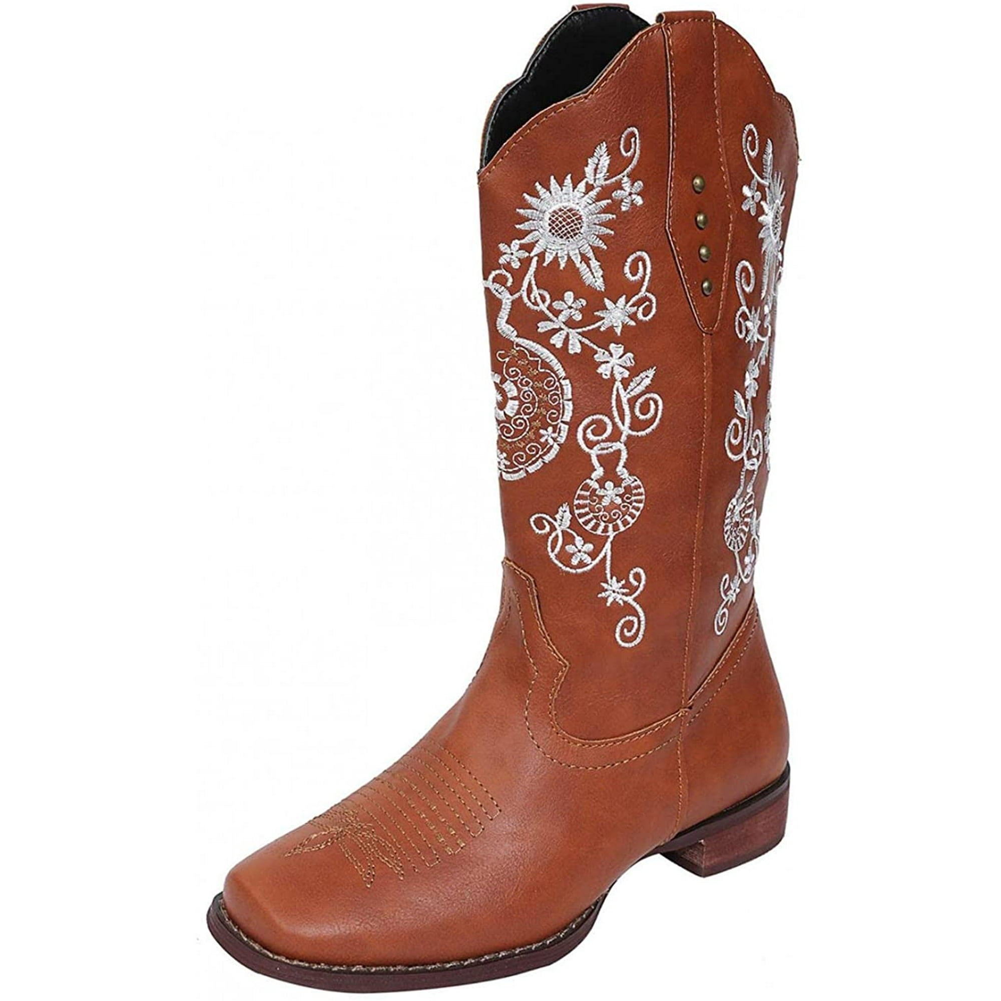 Click here for Yeashow Womens Western Cowboy Cowgirl Boots Vintag... prices