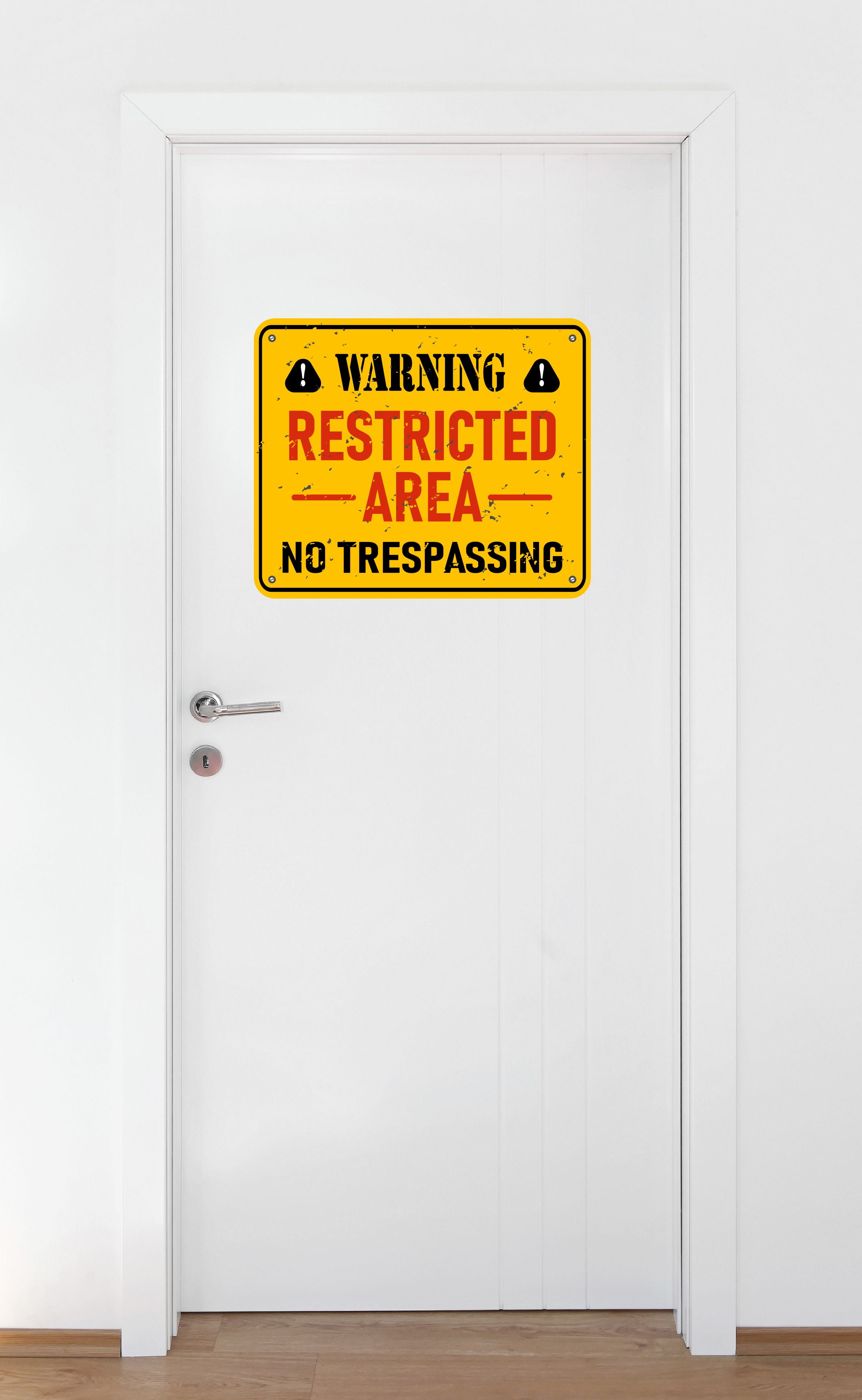 Signs Wall Decal No Trespassing & Restricted Area Signboard Bedroom ...