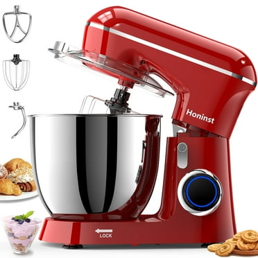 Honinst 6.5QT 660W Electric Stand Mixer, 10+P Speeds, Tilt-Head, Dough ...