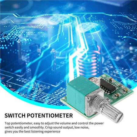 4pcs Mini 5V Digital Amplifier Board with Switch Potentiometer 3W+3W DC ...