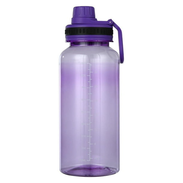 Mainstays 34oz Black Plastic Wide Mouth Sports Water Bottle with Twist ...