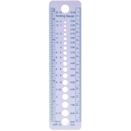 YDHely Knitting Needle Gauge Measuring Tool, Ruler & Stitch Gauge ...
