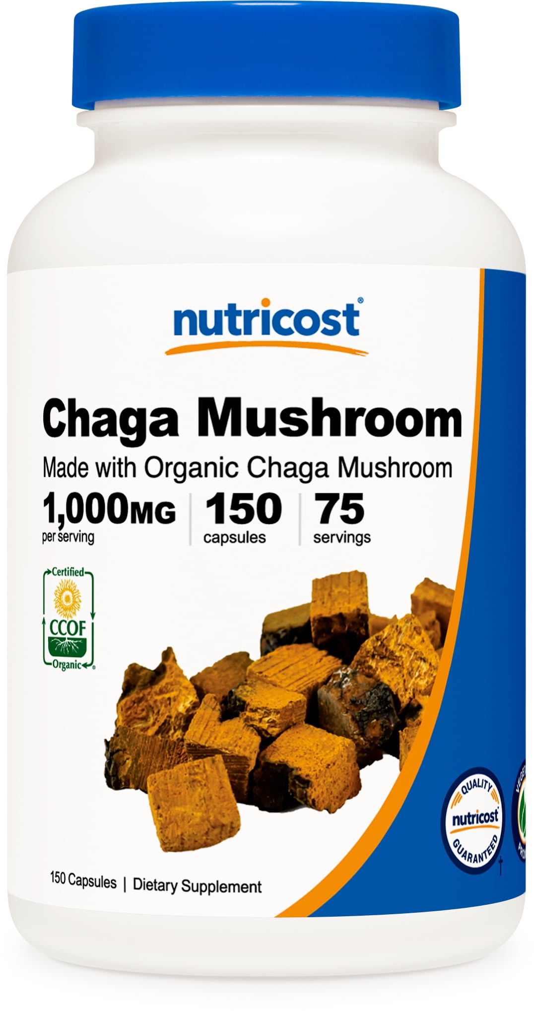 Nutricost Chaga Mushroom Capsules 1000mg, 75 Servings, 150 Capsules ...
