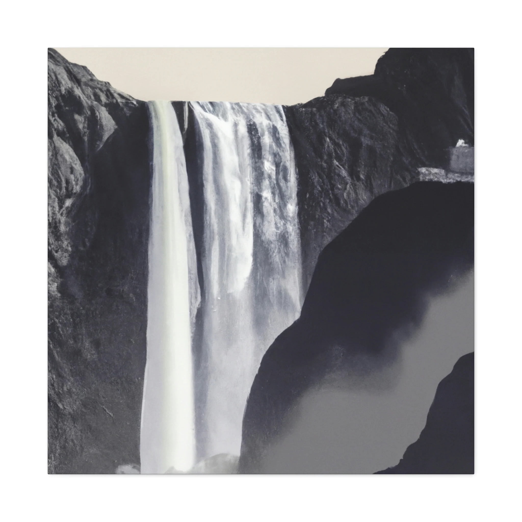 Foggy Waterfall Reflection - Canvas - Walmart.com