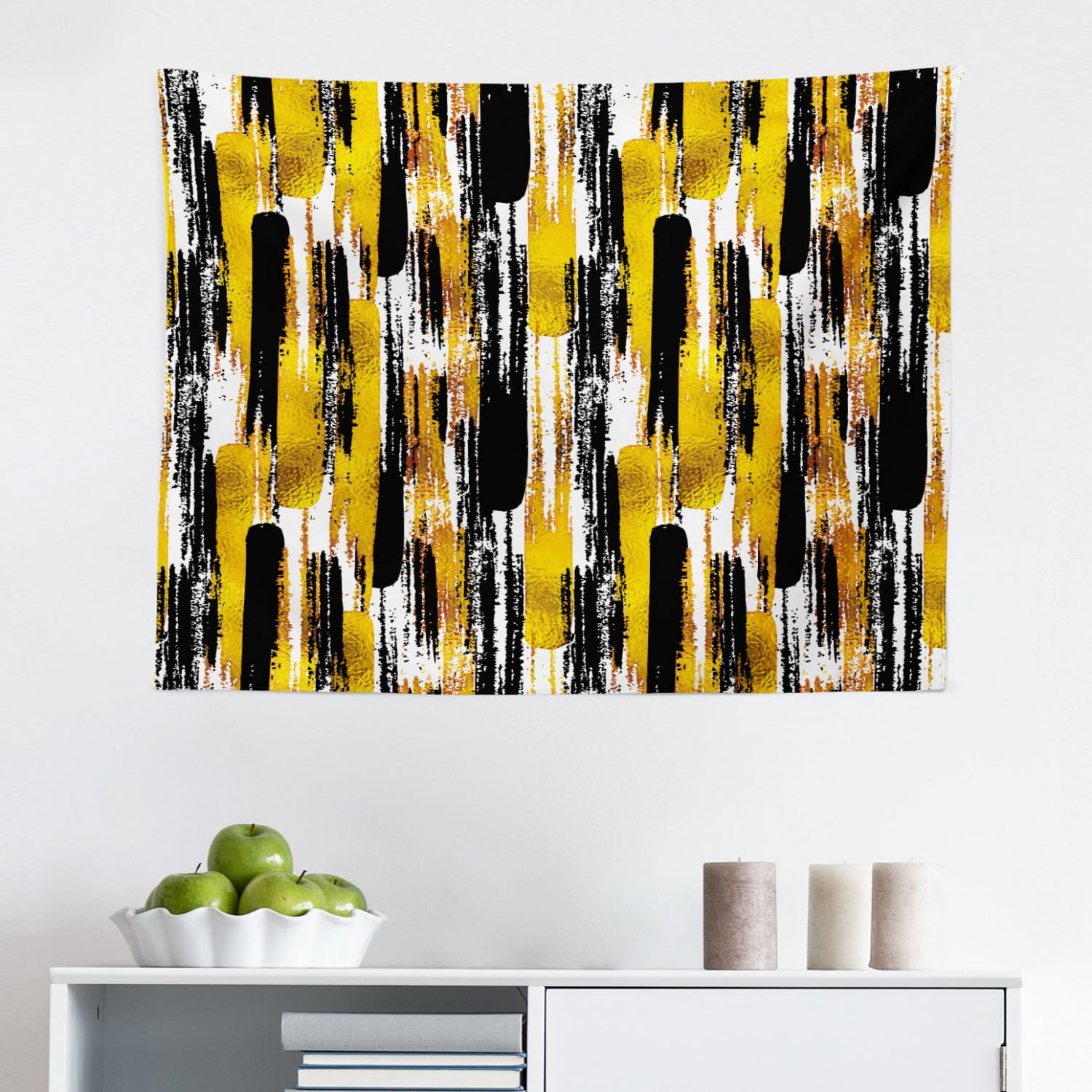 Modern Art Tapestry, Vintage Geometric Shapes and Circle Shapes Like ...