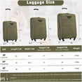360° Spinner Wheel Expandable Suitcase Set with Duffel, Army Green ...