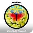 G128 12 in Round Glass Outdoor Side Table Butterfly Pattern ...