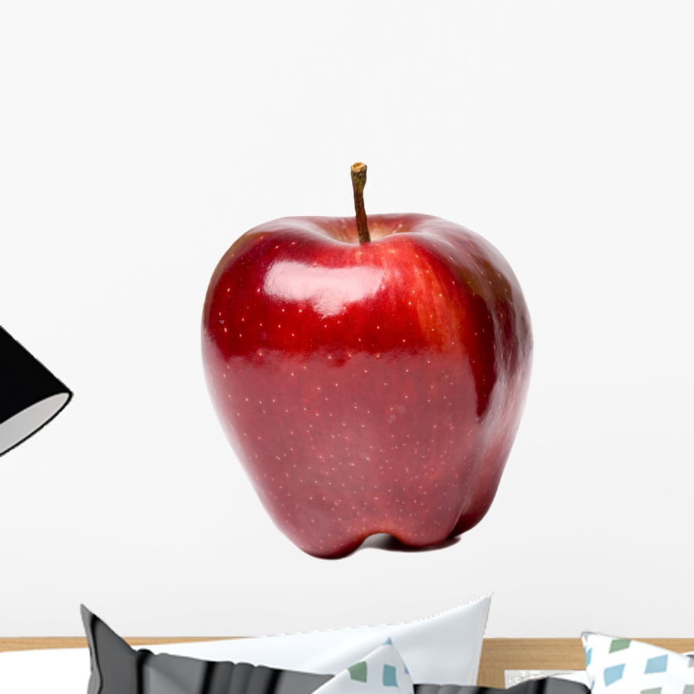 One Bright Red Apple Wall Decal Sticker by Wallmonkeys Vinyl Peel and ...