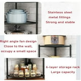 tonchean 6-Tier Carbon Steel Kitchen Corner Shelf Rack Free Standing ...