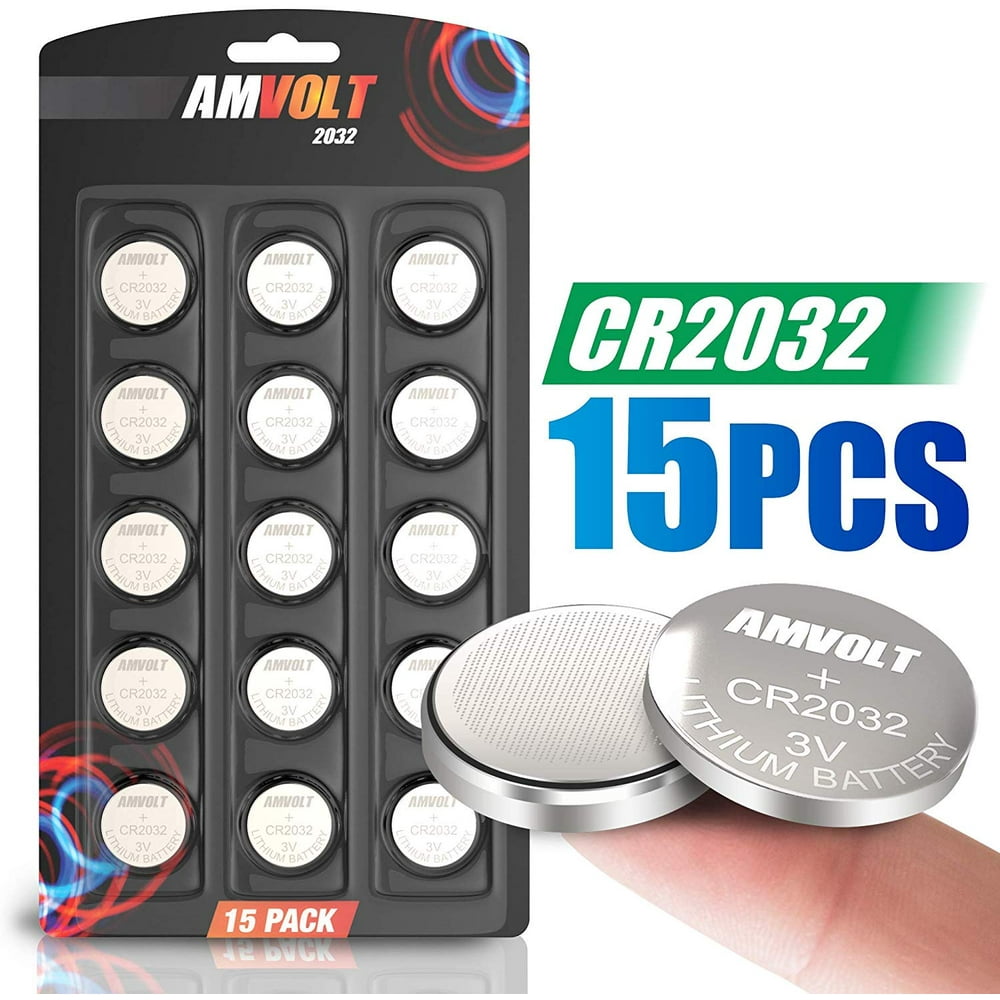 AmVolt 15 Pack CR2032 Battery [Ultra Power] 20MM - Best 3 Volt Lithium ...