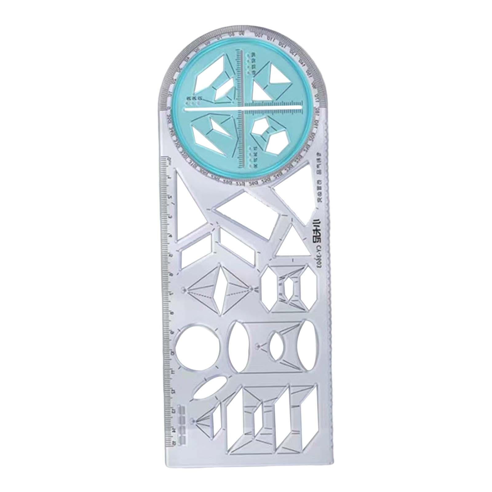 Regla geométrica multifuncional Reglas de dibujo para oficina Plantilla ...