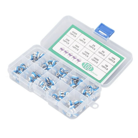 Variable Trimmer Potentiometer,100 Pcs Variable Resistor Trimmer ...