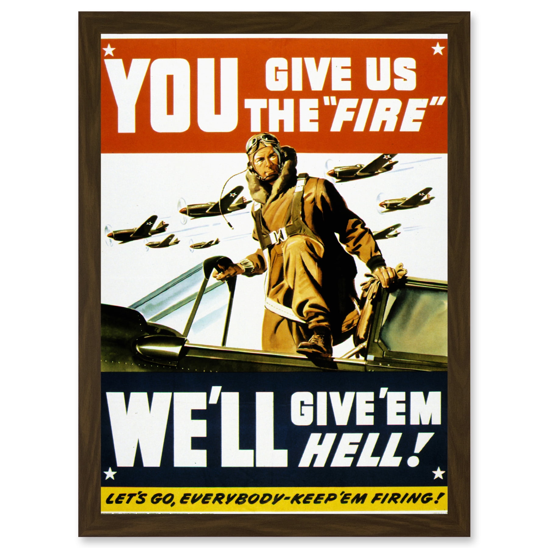 War World WW2 USA Pilot Fighter Advert Jet Plane Give Em Hell A4 ...