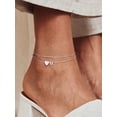 PROSTEEL Initial Heart Anklet for Women Double Layered Chain Bracelets ...
